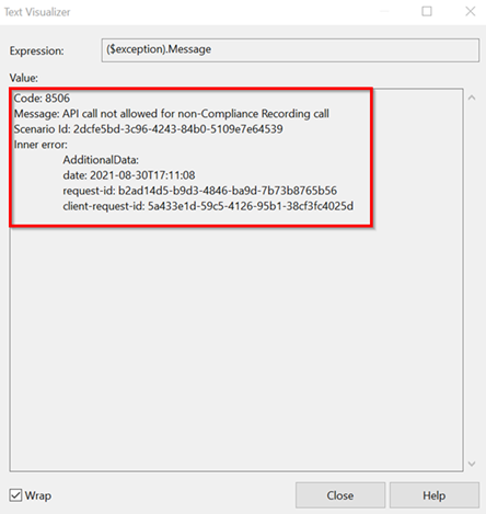 UpdateRecordingStatus fails with message API call not allowed for non-Compliance Recording call ...