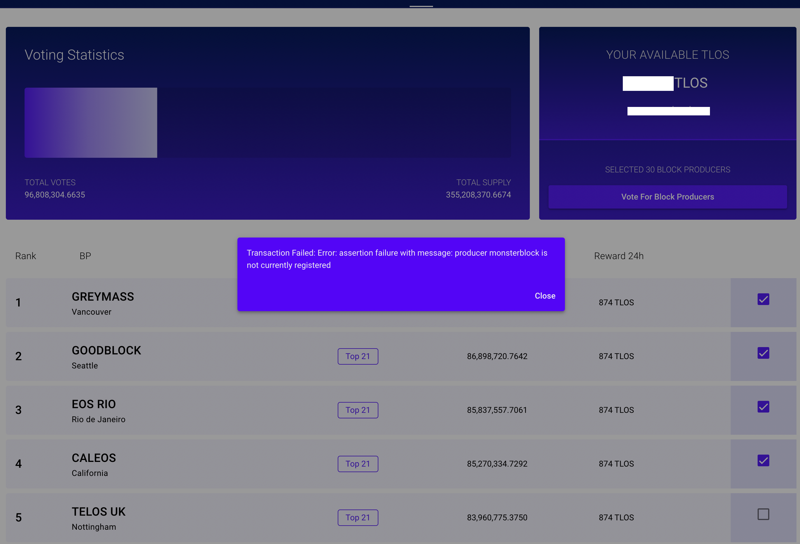 BUG - BP Voting does not remove unregistered BP candidates · Issue #358 ...