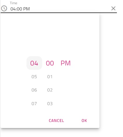Time picker initial sample does not allow for changing of AM/PM time through dropdown · Issue ...