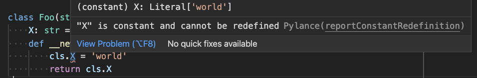 Class variables are inferred as constant · Issue #1847 · microsoft/pyright · GitHub