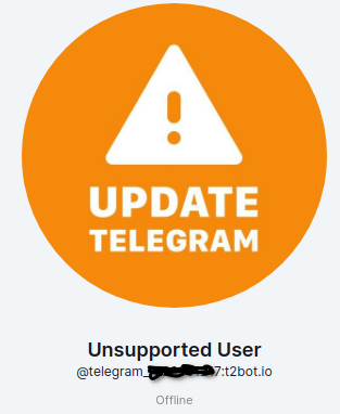 "Unsupported User" on Matrix side · Issue #705 · mautrix/telegram · GitHub