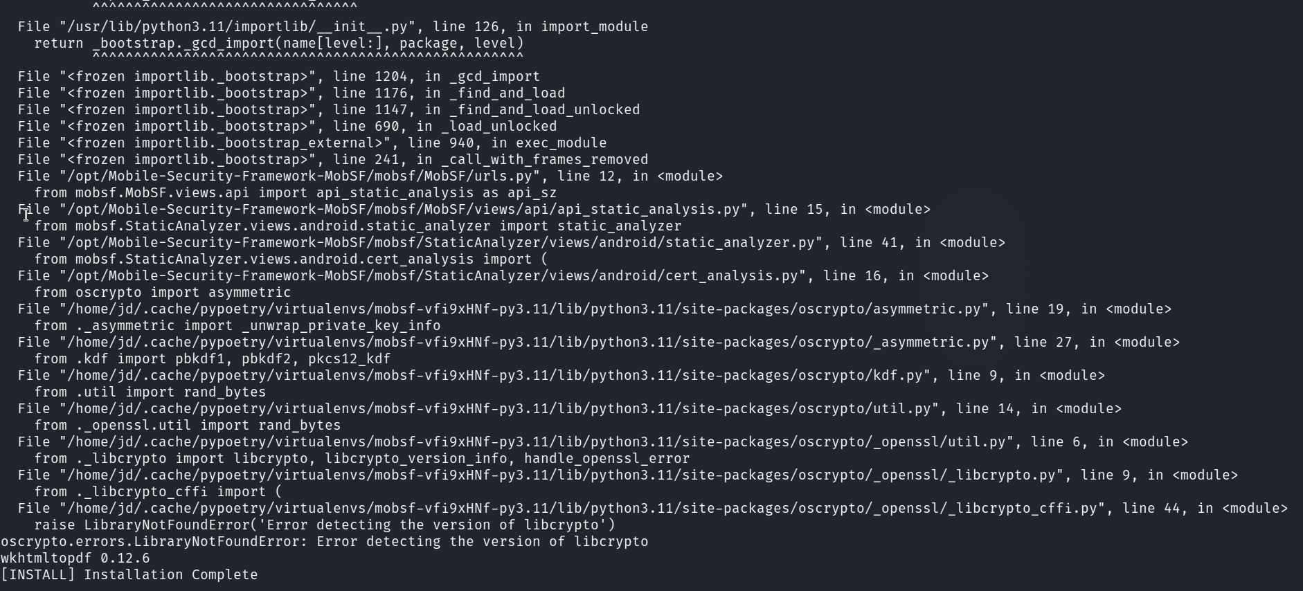 oscrypto / openSSL regex bug when running setup.sh · Issue #2286 · MobSF/Mobile-Security ...