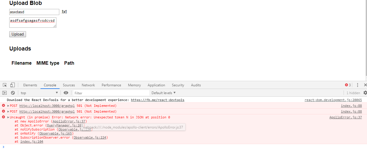 Facing Network Error Message While Running Locally · Issue 15 · Jaydensericapollo Upload