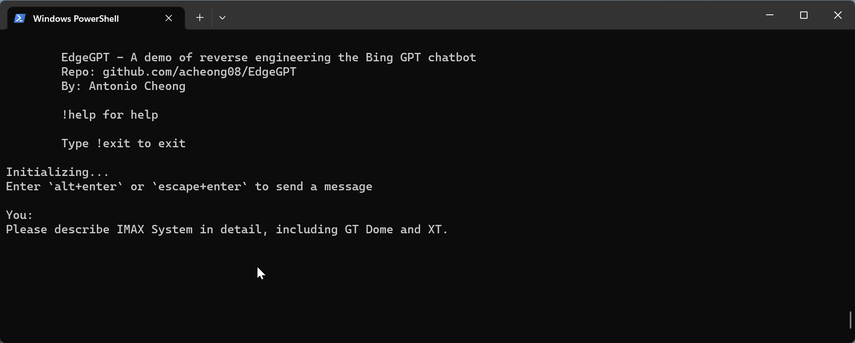 · Issue #349 · acheong08/EdgeGPT · GitHub
