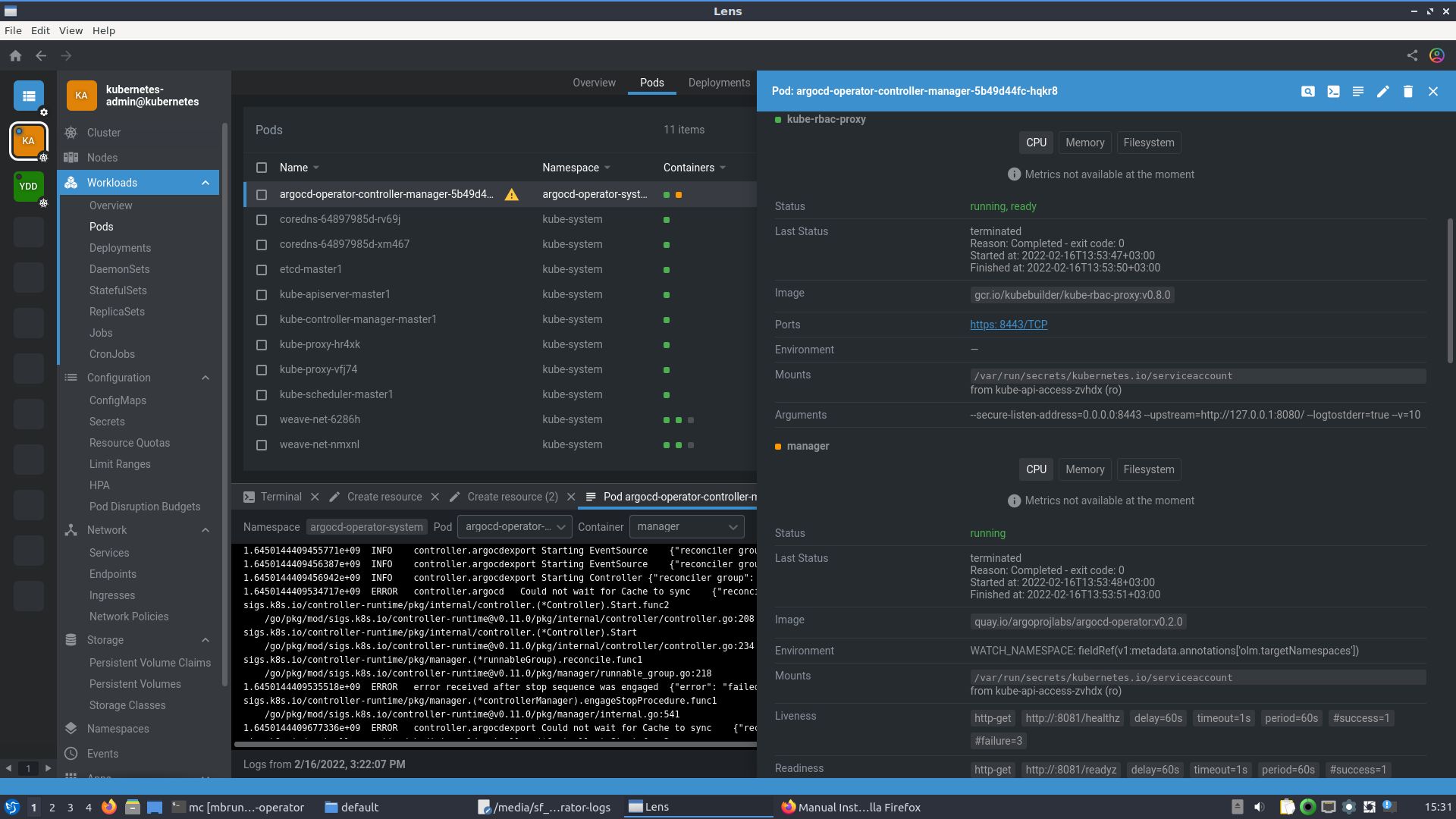 Manual installation, controller-manager fails to start · Issue #564 · argoproj-labs/argocd ...
