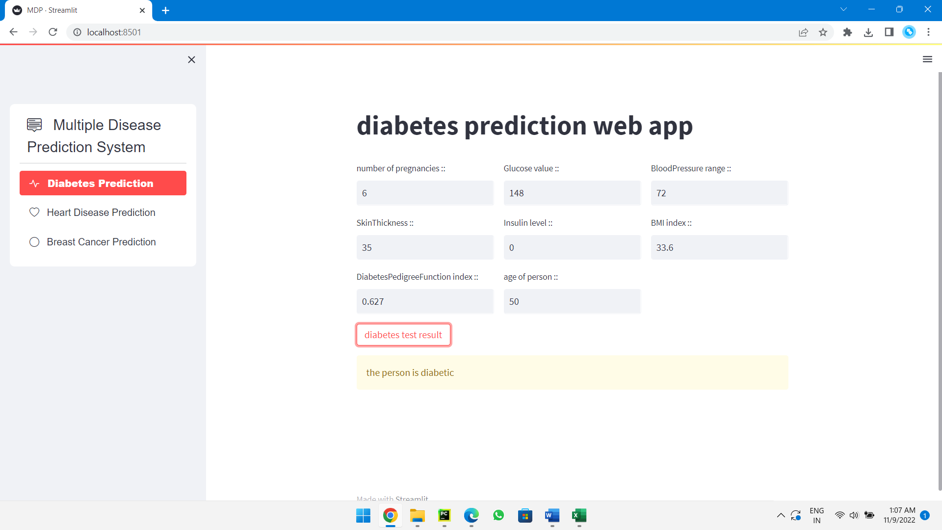 GitHub - Adinarayanreloaded/Multiple-Disease-Prediction-System