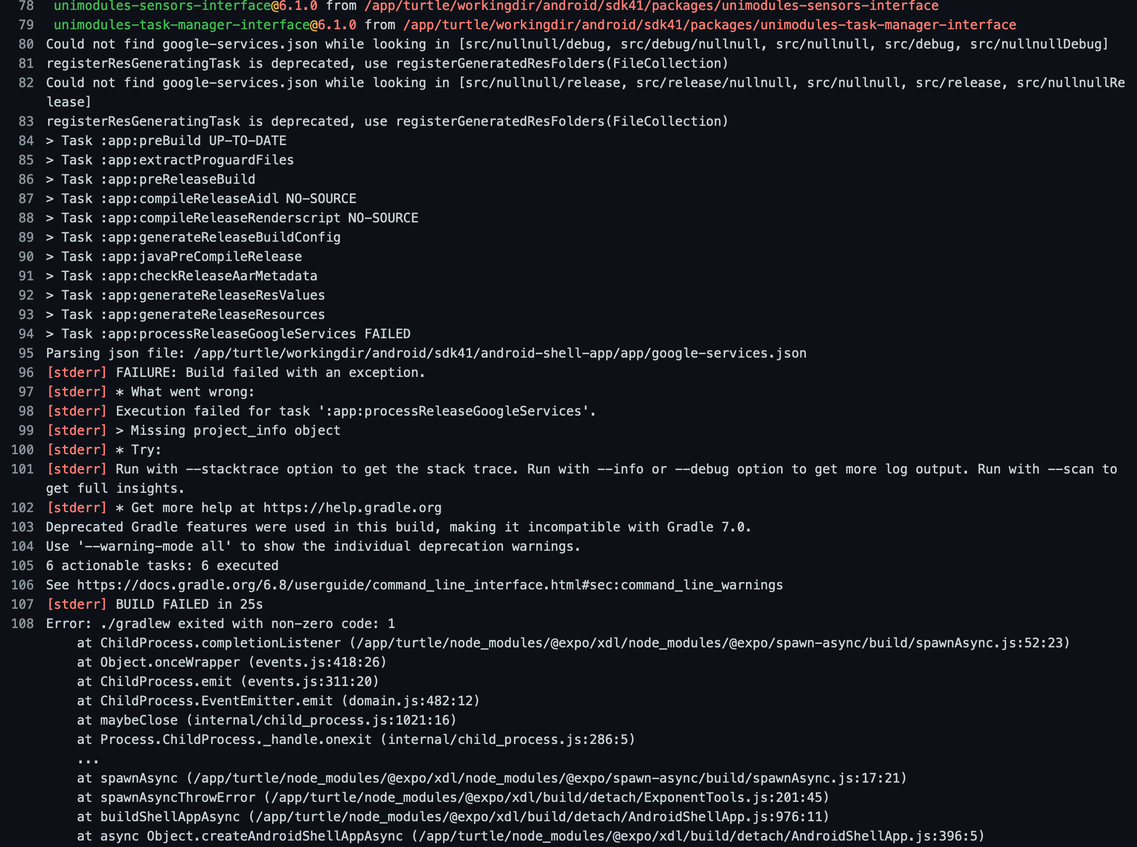 expo sdk 41 - unable to build android standalone apk/aab · Issue #13106 ...