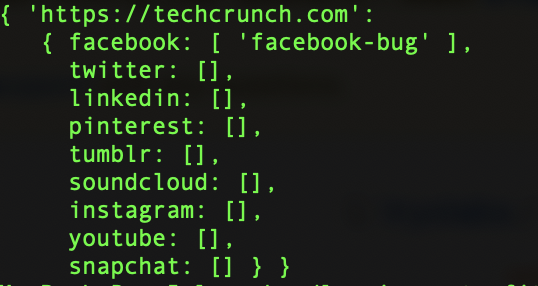"facebook-bug" appearing as only returned result · Issue #4 · tryolabs/social-media-scraper · GitHub