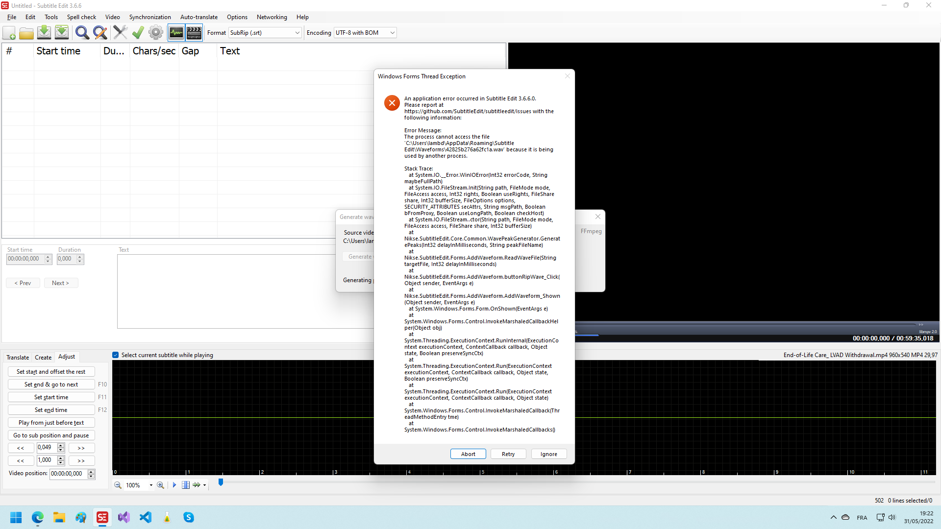 Error message · Issue #6003 · SubtitleEdit/subtitleedit · GitHub