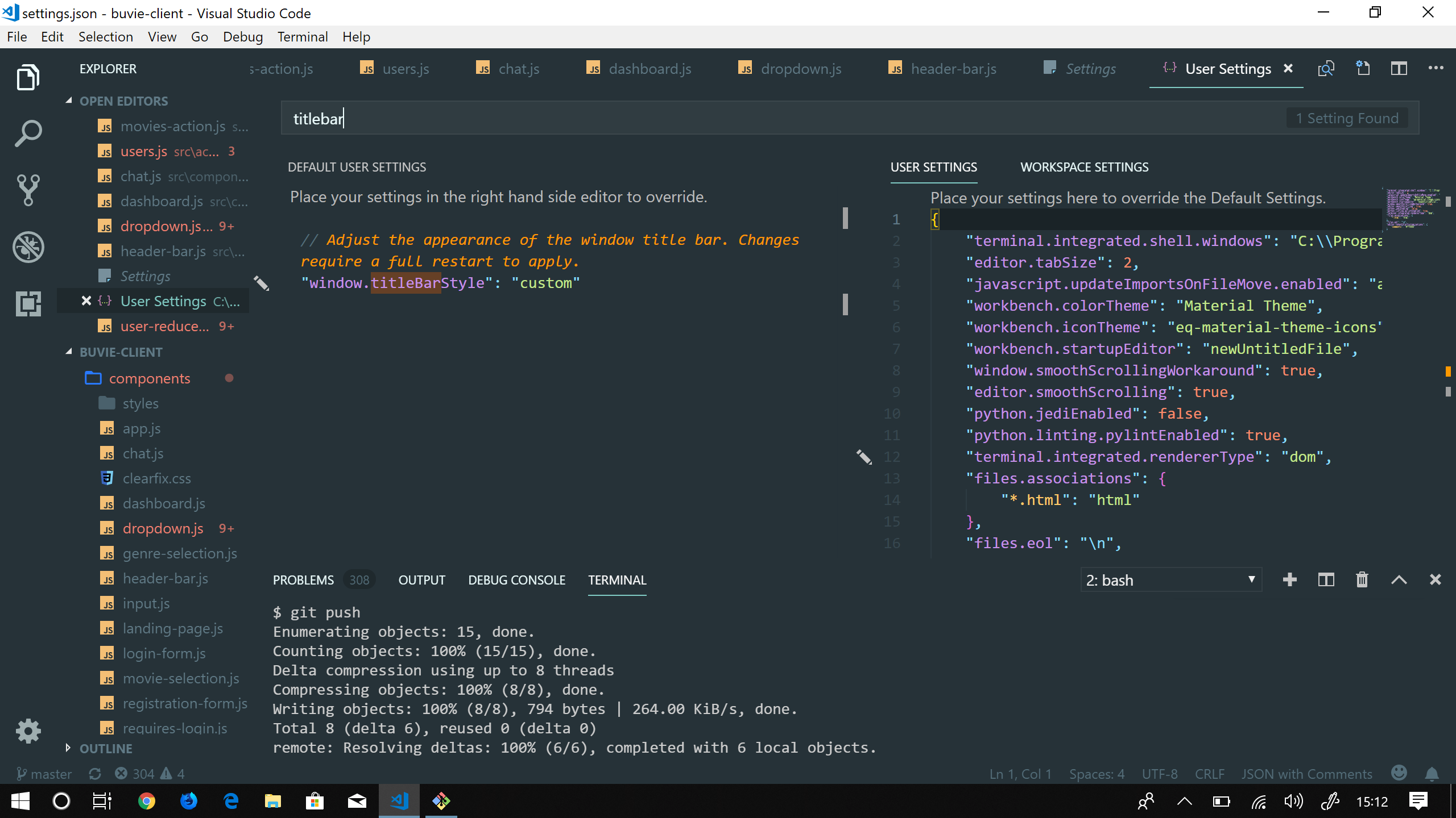 [Windows 10] Title bar permanently white after recent update. · Issue #65034 · microsoft/vscode ...