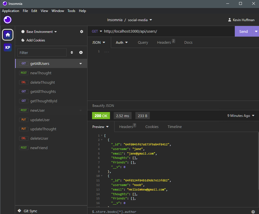 GitHub - kevhuff/nosql-social