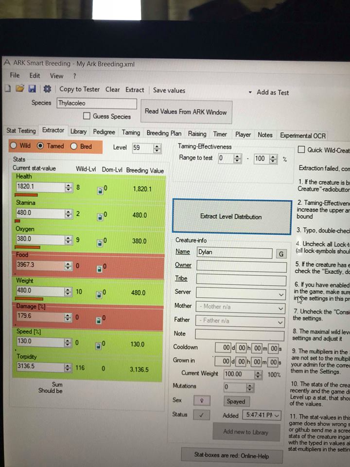 Stat Extract Issues · Issue #649 · cadon/ARKStatsExtractor · GitHub