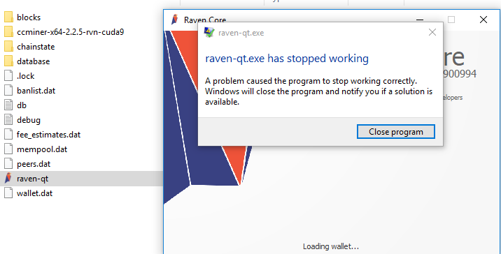 raven-qt.exe crashes upon launch all of a sudden · Issue #42 ...