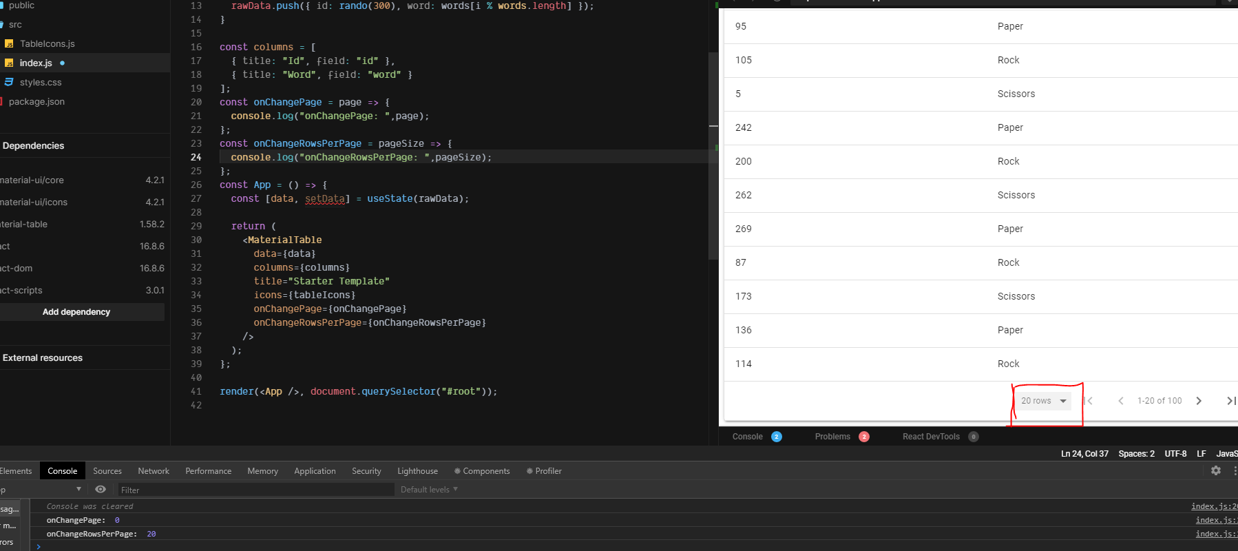trigger onChangeRowsPerPage = > onChangePage also trigger · Issue #2121 · mbrn/material-table ...
