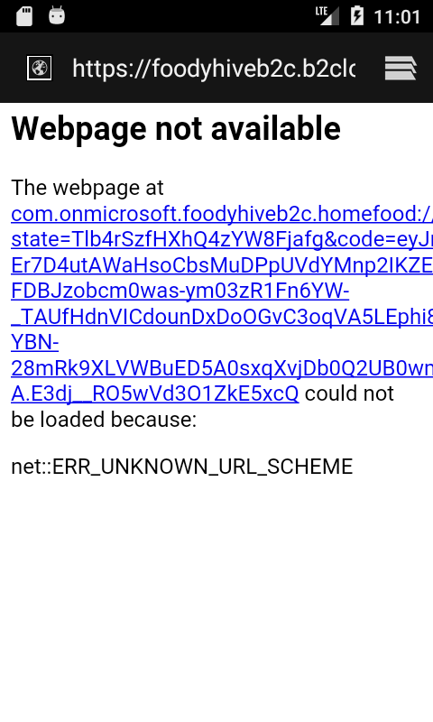After Azure Sign In Or Sign Up It Is Not Redirecting To The Activity 