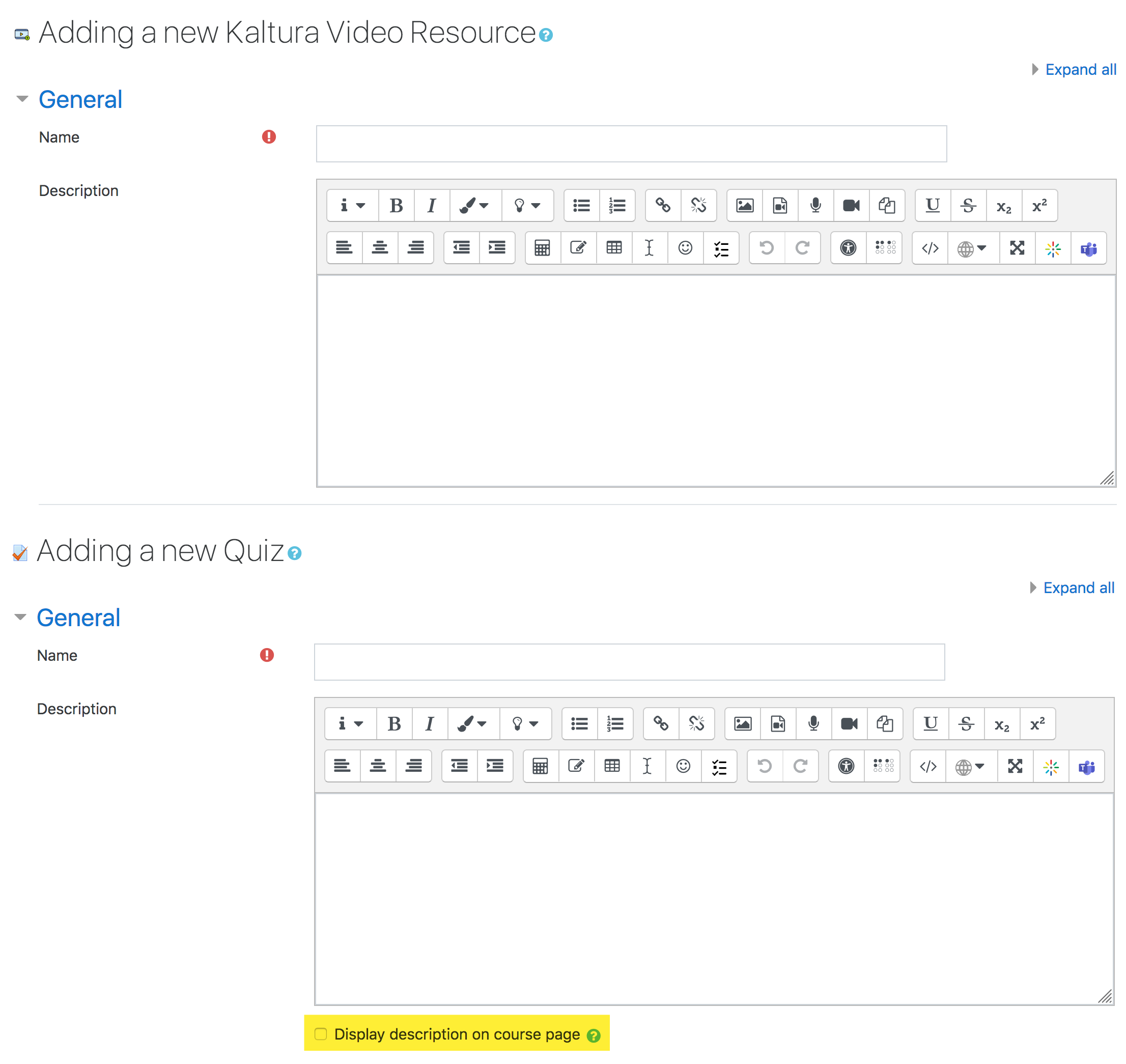 Display Description Option Issue 292 Kaltura Moodle Plugin Github