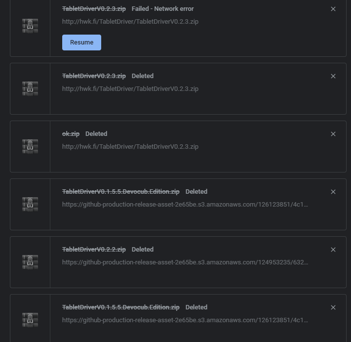 The file is removed right after the download. · Issue #931 · hawku/TabletDriver · GitHub