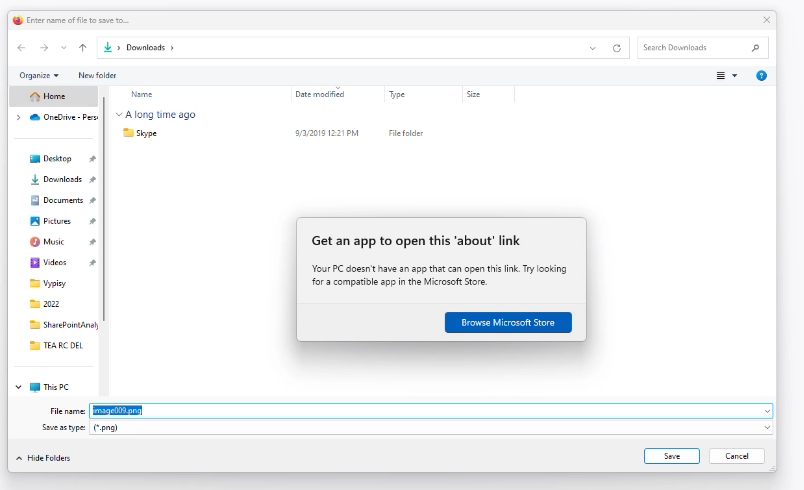 Office.context.ui.openBrowserWindow opens 'You'll need a new app to open this about link' empty ...
