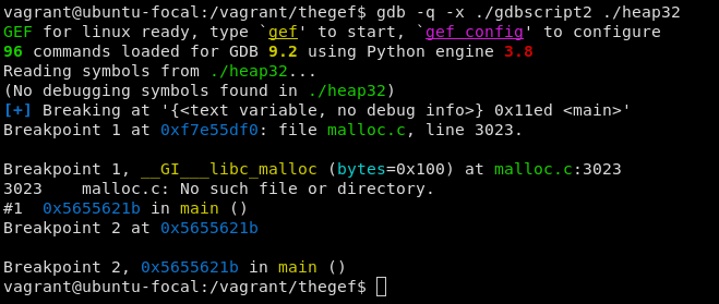 `heap chunks` does not work with (all) x86 executables · Issue #689 · hugsy/gef · GitHub