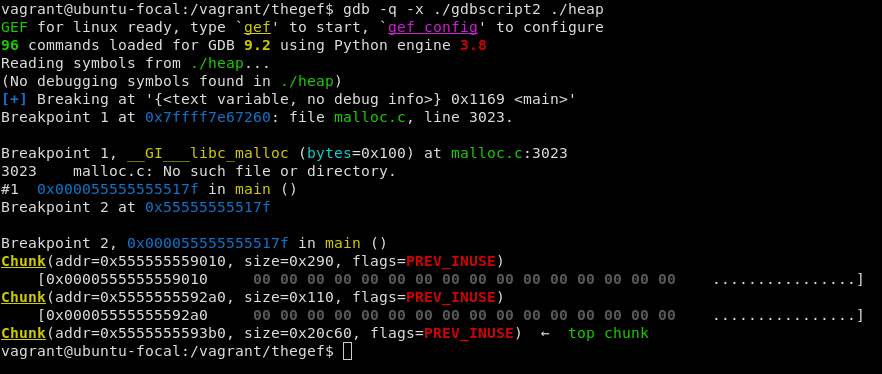 `heap chunks` does not work with (all) x86 executables · Issue #689 · hugsy/gef · GitHub