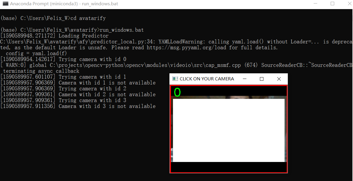 Runwindowsbat Raises A Runtimeerror · Issue 65 · Alievkavatarify Python · Github