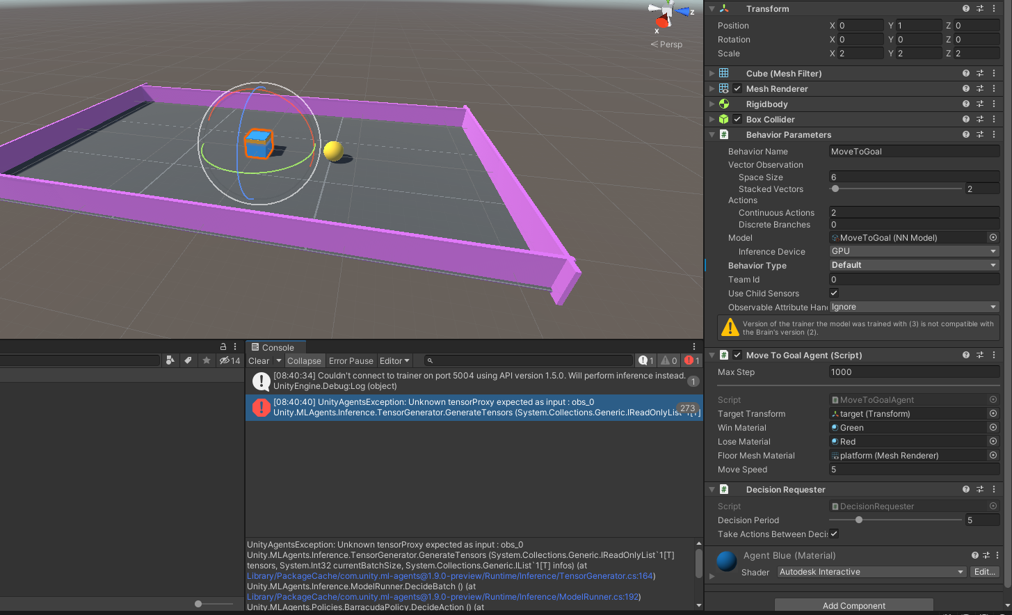 model testing stuck: Version of the trained model was trained with (3 ...