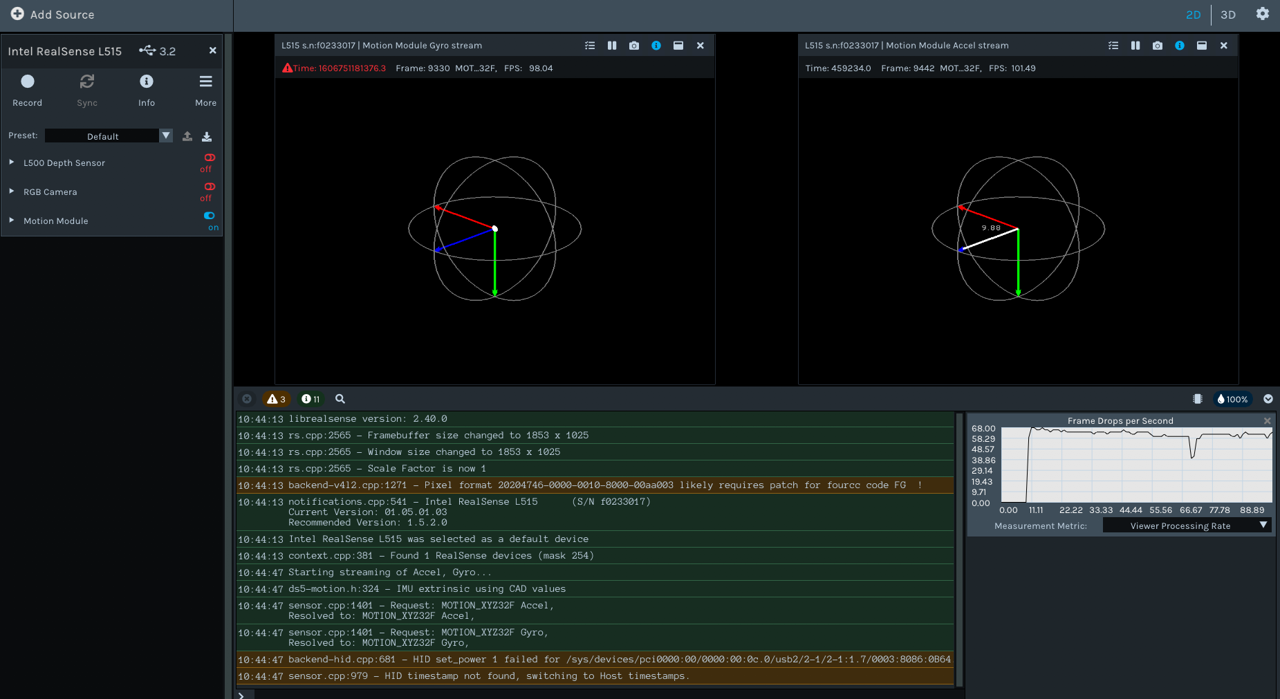 L515 - Accelerometer and Gyroscope timestamps not consistent · Issue ...