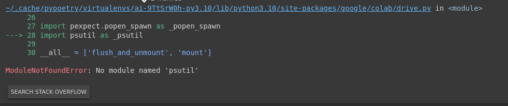 Missing dependencies in setup.py · Issue #3249 · googlecolab/colabtools · GitHub