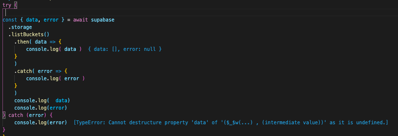Cannot destructure property 'data' · Issue #3942 · supabase/supabase · GitHub