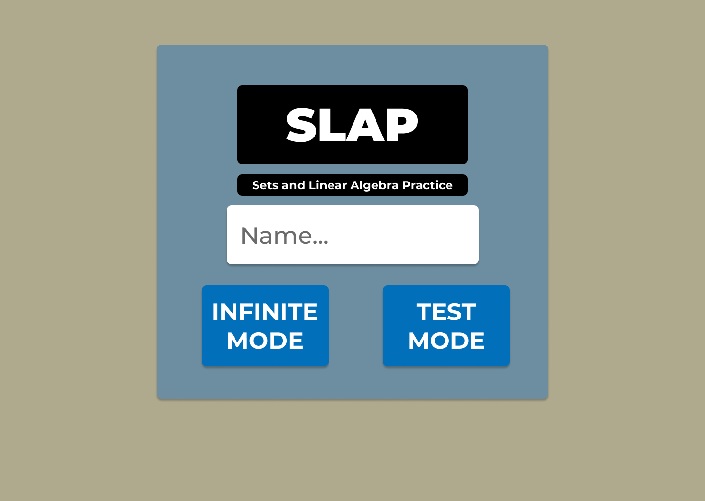 GitHub - charliebarber/SLAP: Sets and Linear Algebra Practice Tool