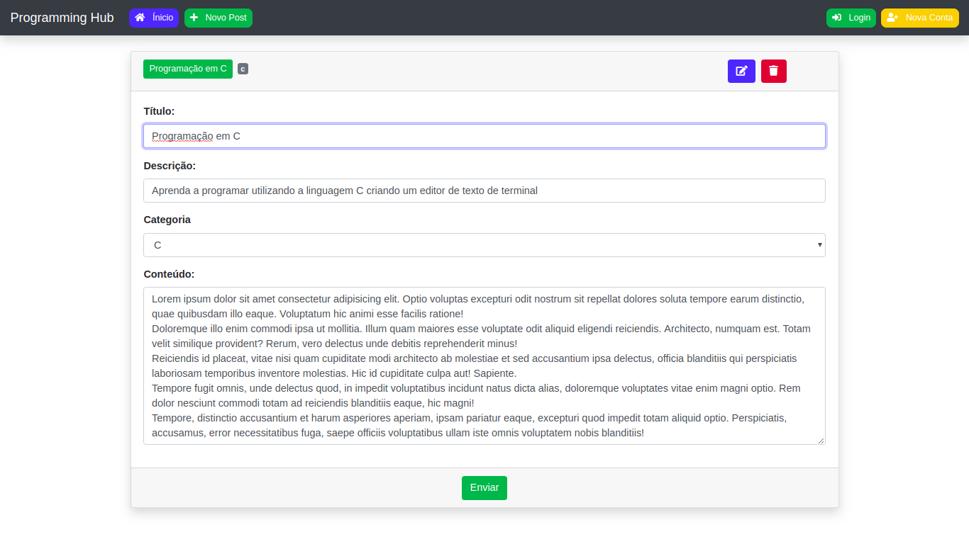 Github Johnvictorfs Programming Hub Simple Blog App Made With Bootstrap 4 Angular 7 With A
