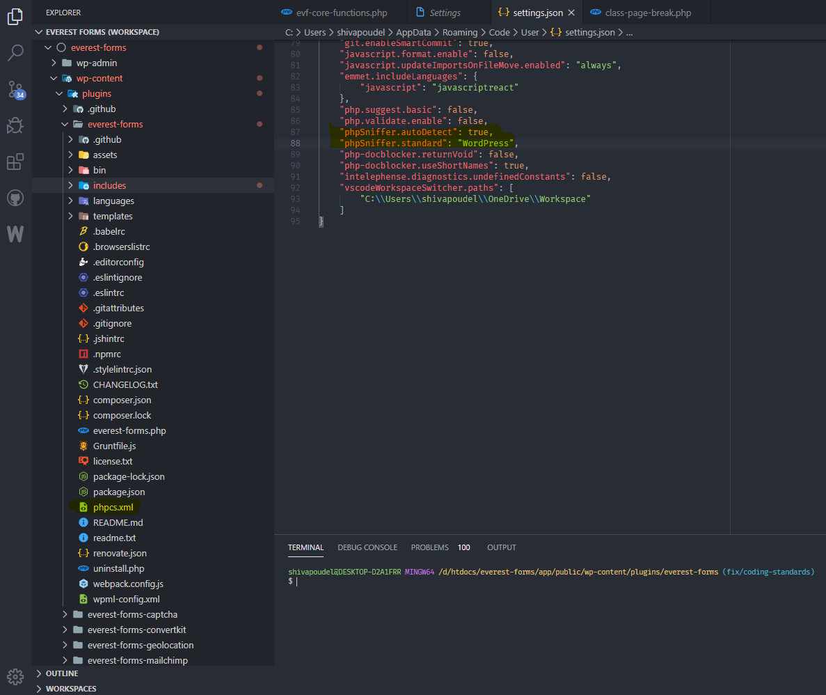 Autodetect phpcs from the workspace sub-directory where the file belongs · Issue #31 · wongjn ...