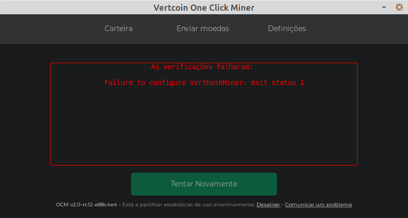 Failure to configure VerthashMiner: exit status 1 · Issue #145 · vertcoin-project/one-click ...
