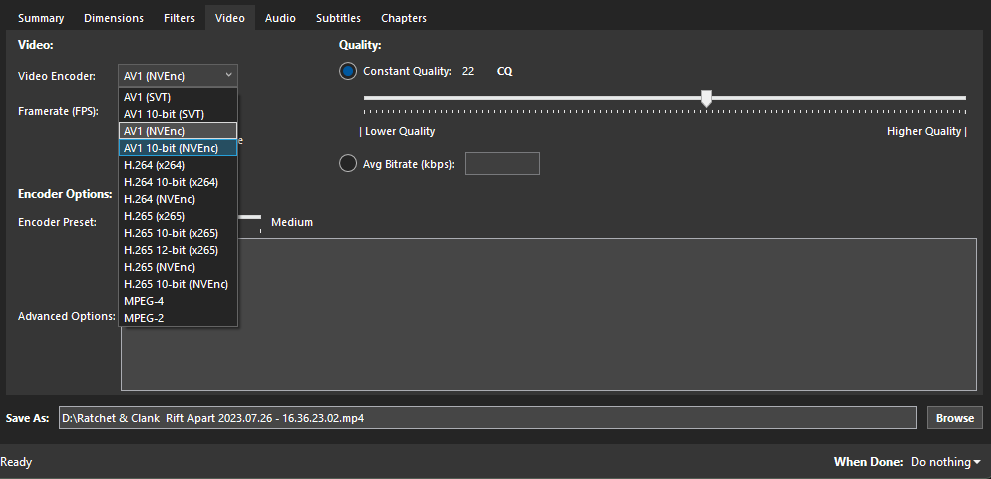NVEnc AV1 support ? · Issue #4605 · HandBrake/HandBrake · GitHub NVEnc AV1 support ? · Issue #4605 · HandBrake/HandBrake · GitHub