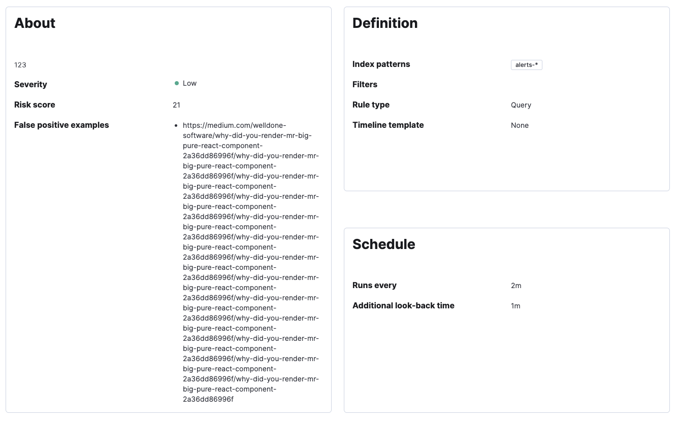 [Security Solution]: Long text on false positive examples column is not wrapped properly under ...