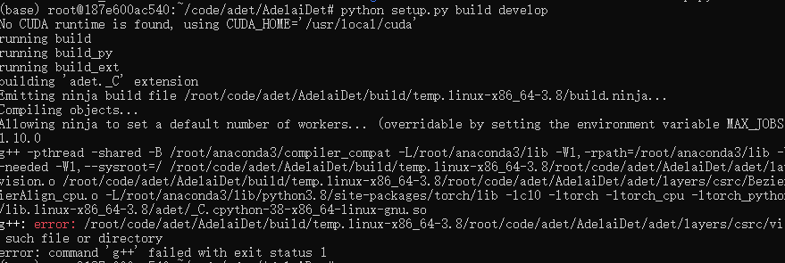 problem occur after running the command: python setup.py build develop · Issue #233 · aim-uofa ...