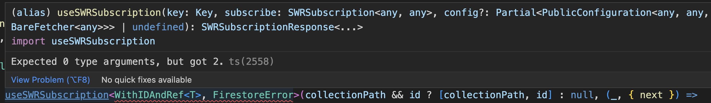 useSWRSubscription: how to preserve type in next() callback? · vercel swr · Discussion #2522 ...