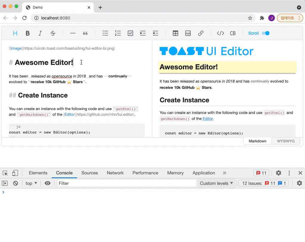 Error: There is no event type keyPress · Issue #1973 · nhn/tui.editor · GitHub