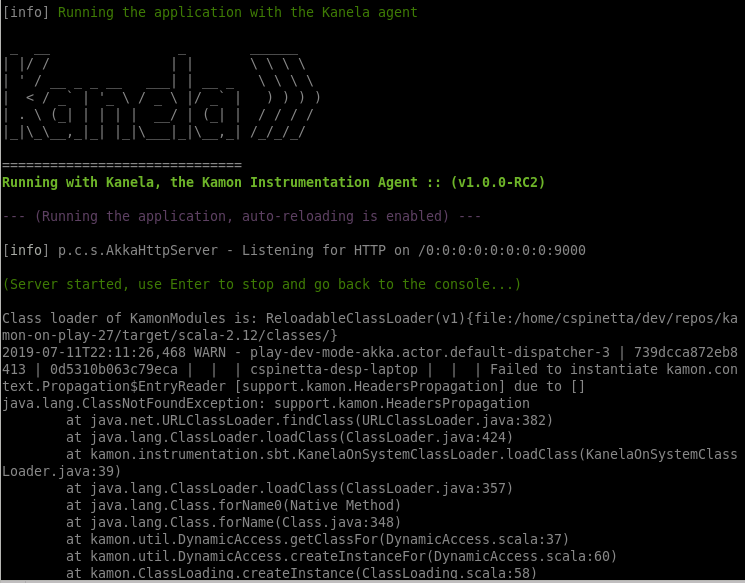 Kamon Reconfigure Fails Loading Classes When Run In Dev Mode · Issue 50 · Kamon Io Kamon Play