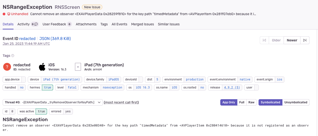 NSRangeException: expo-av crashes occasionally on iOS in standalone app · Issue #20855 · expo ...