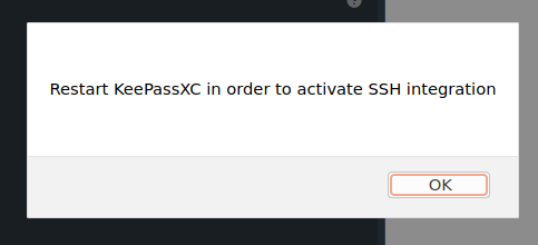 [SSH integration] Notify user te restart KeePass to activate functionality · Issue #5445 ...