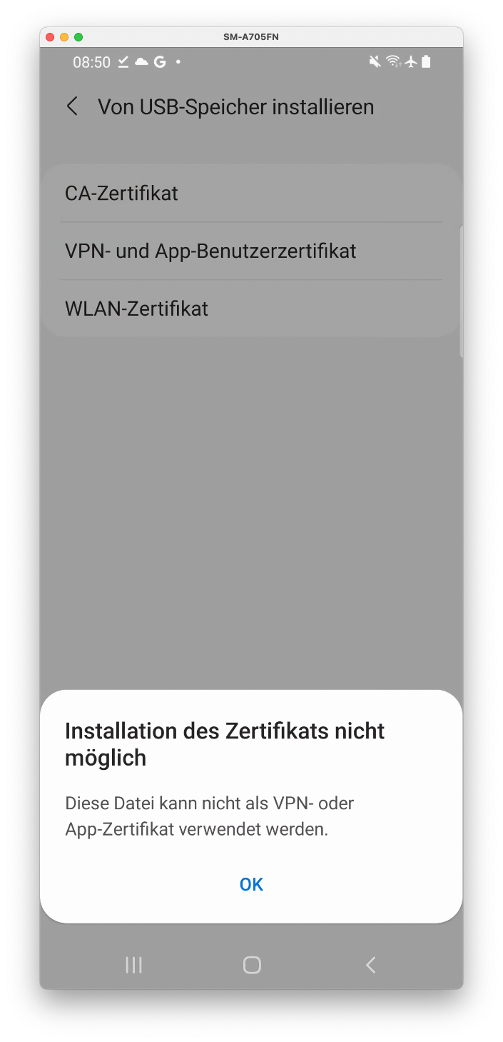 Android Devices Not Accepting Installing Proxyman Generated