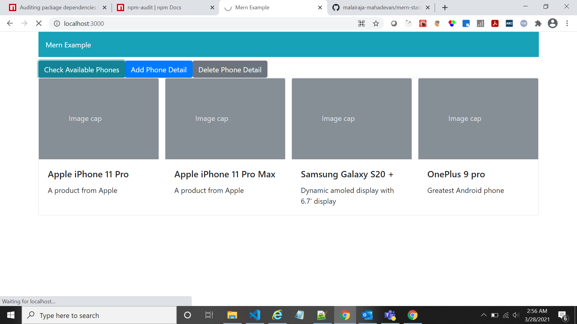 GitHub - malairaja-mahadevan/mern-stack-demo: Example of MERN stack app