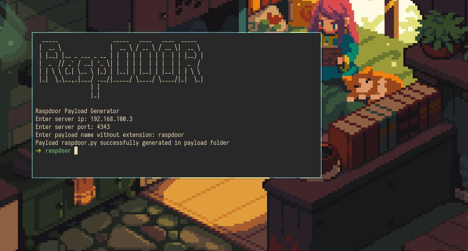 GitHub - mike2505/RaspDoor: Reverse shell writen in python