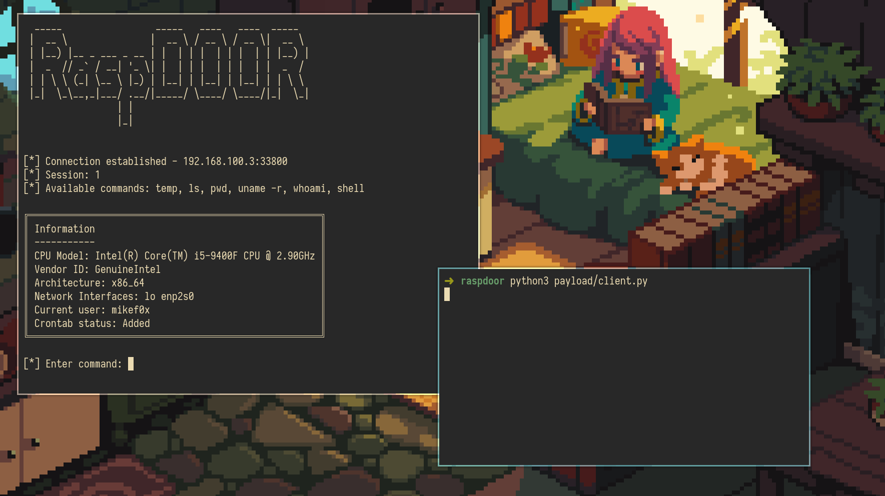 GitHub - mike2505/RaspDoor: Reverse shell writen in python
