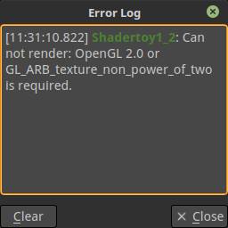 Shadertoy: Can not render: OpenGL 2.0 or GL_ARB_texture_non_power_of_two is required. · Issue ...