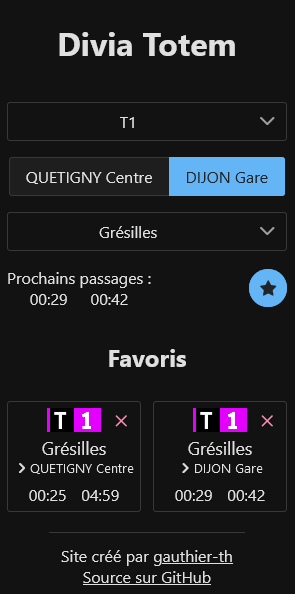 GitHub - gauthier-th/divia-totem: Site web pour les prochain passage des bus et trams de Divia