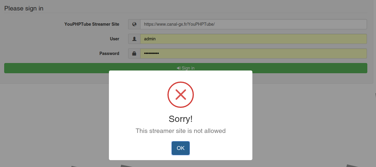Sorry ! This streamer site is not allowed · Issue #516 · WWBN/AVideo ...