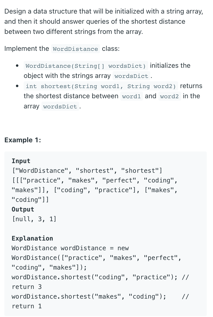 FrontEndCollection Shortest Word Distance II md At Main FrontEndCollection Shortest Word Distance II md At Main