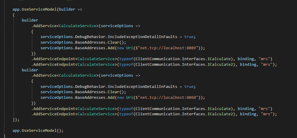 Duplicate registration exception when using different ports · Issue #716 · CoreWCF/CoreWCF · GitHub